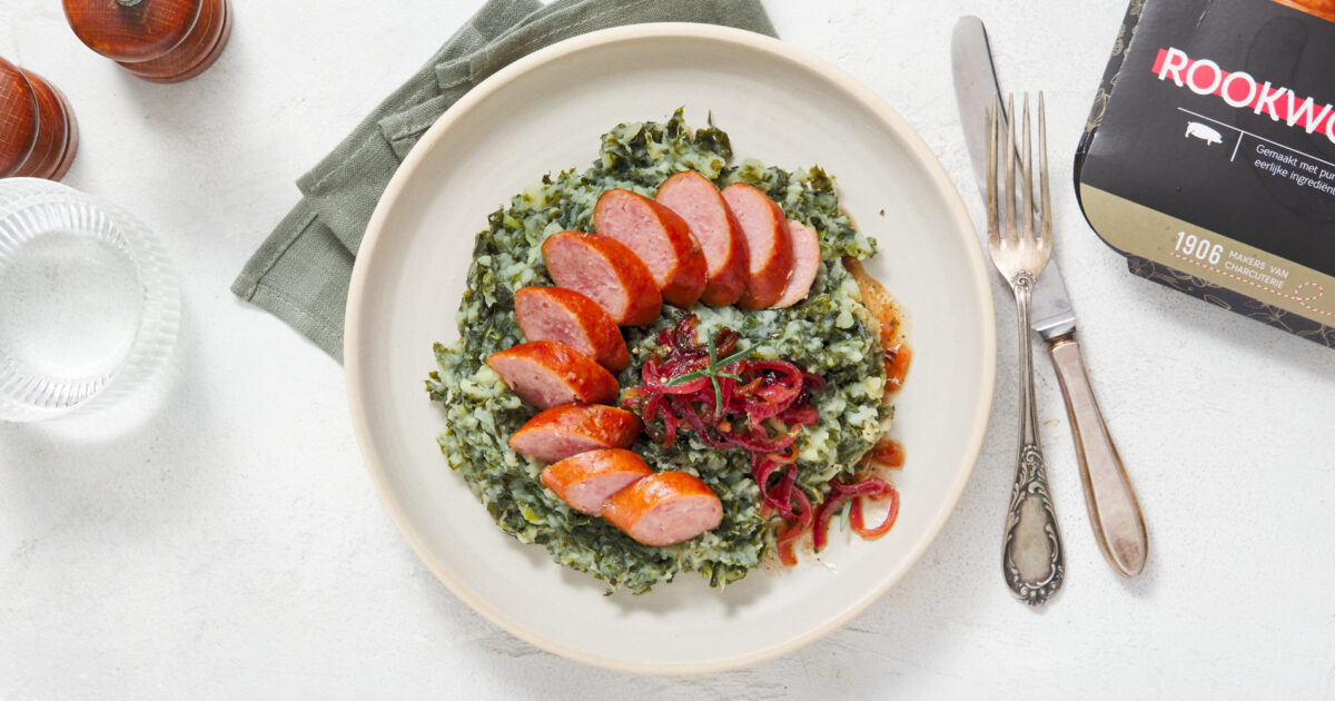 Rookworst met boerenkool | Recepten uit onze maaltijdboxen | Crisp Weekbox
