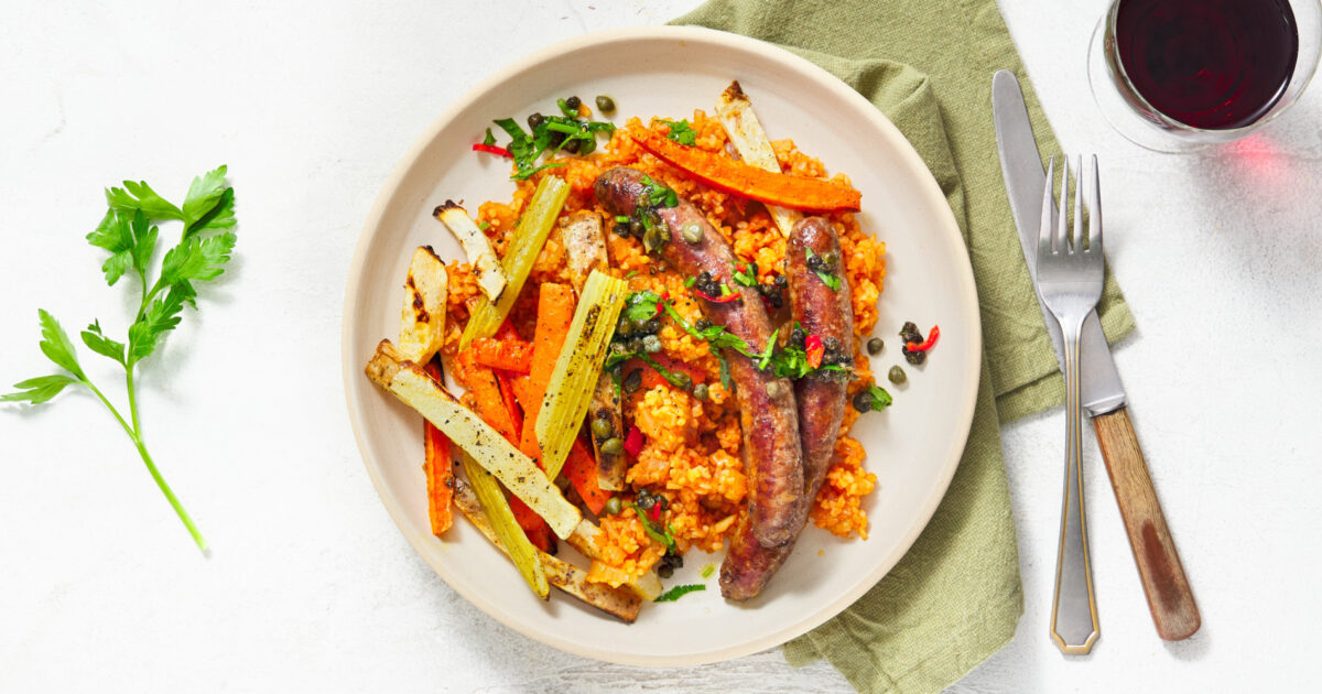 Chipolata met bulgur | Recepten uit onze maaltijdboxen | Crisp Weekbox